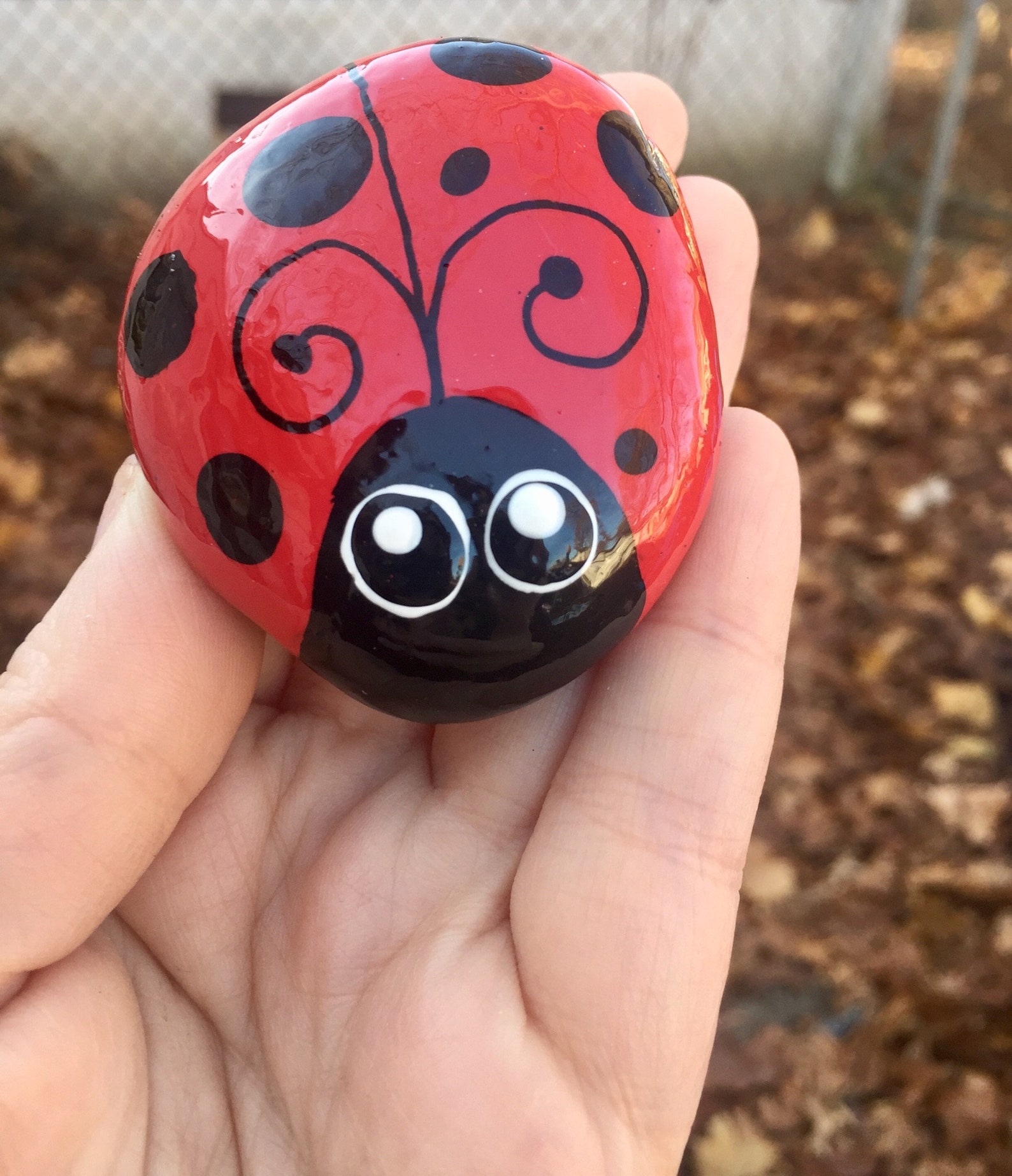 10 (2 1/2 to 3 Inch) Red Ladybug Rocks, Garden Decor, Ladybug Rocks for ...
