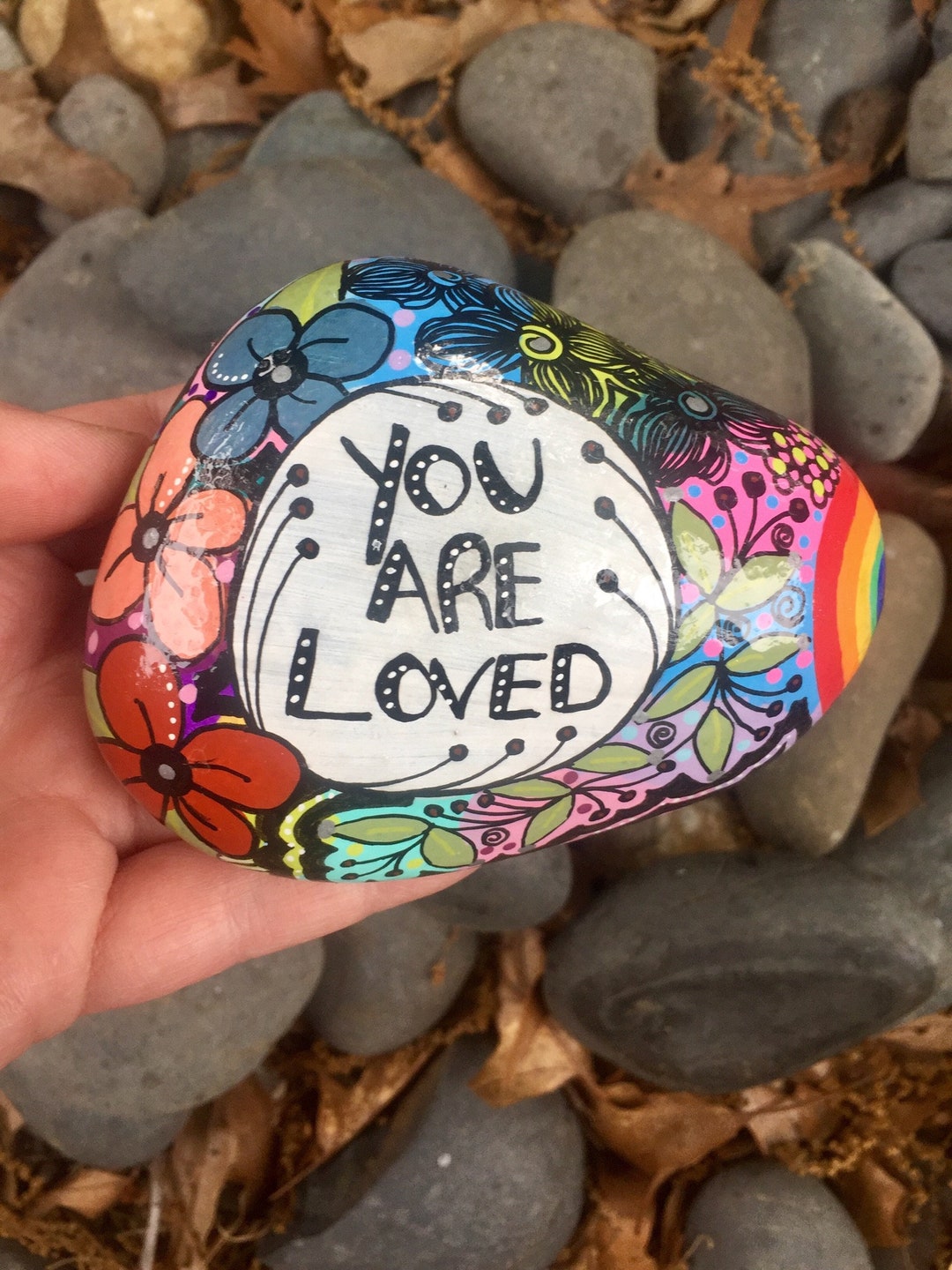 You Are Loved Painted Rock, Painted Stone, Garden Decor, Summer, Home ...