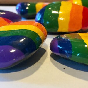 10 Bright Hand Painted Rainbow Rocks, Kindness Rocks, Garden Rocks ...
