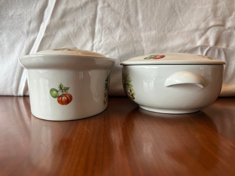 Vintage French APILCO Porcelain Dishes With Vegetable Design - Etsy