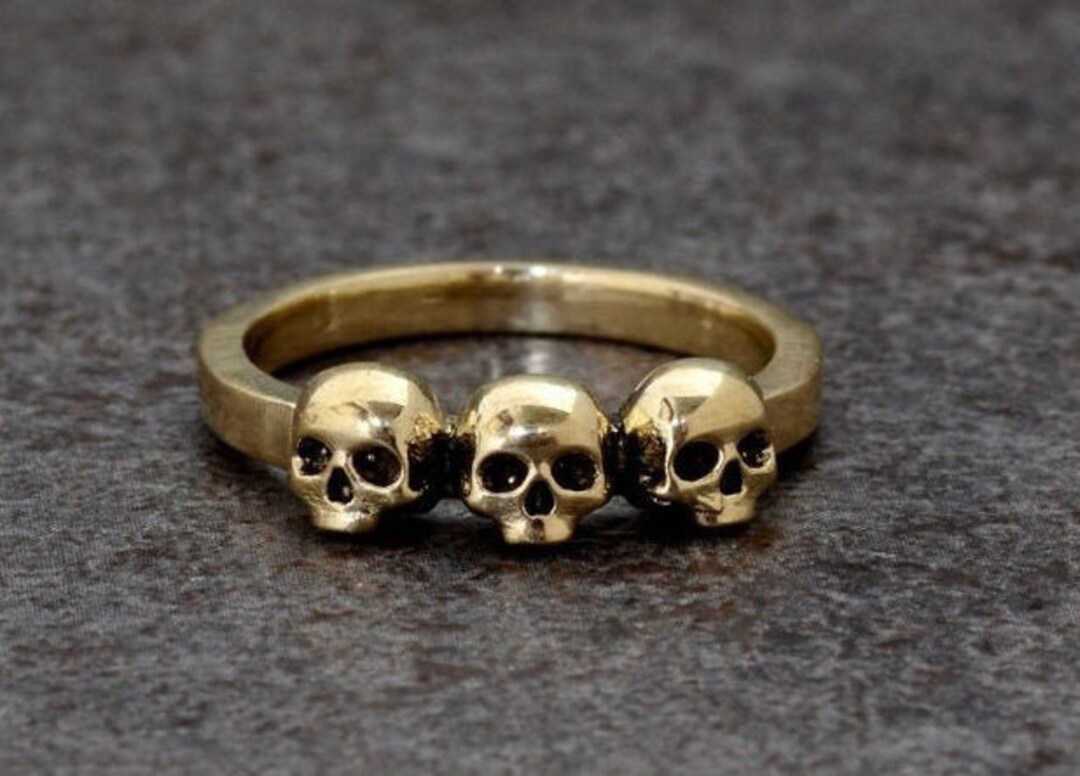 Gold Skull Ring Skull Ring Gothic Ring Horror Ring - Etsy