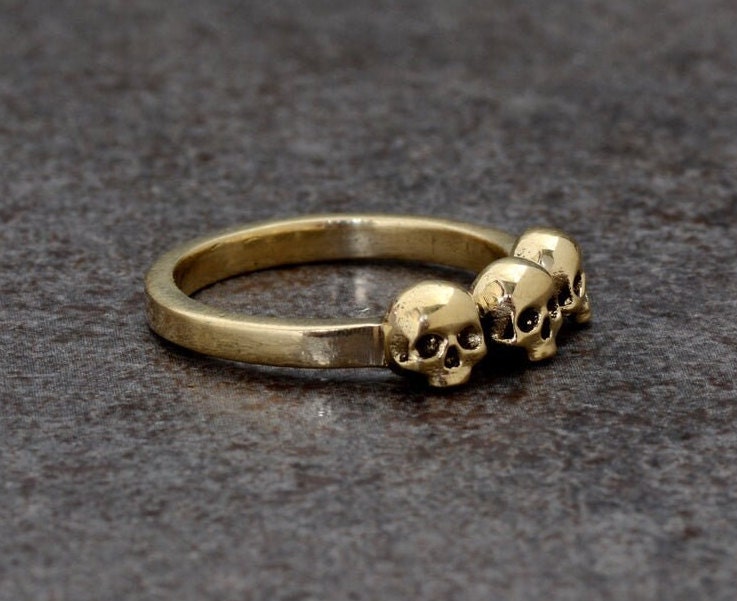 Gold Skull Ring Skull Ring Gothic Ring Horror Ring | Etsy