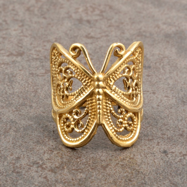 Gold Butterfly Ring - Etsy