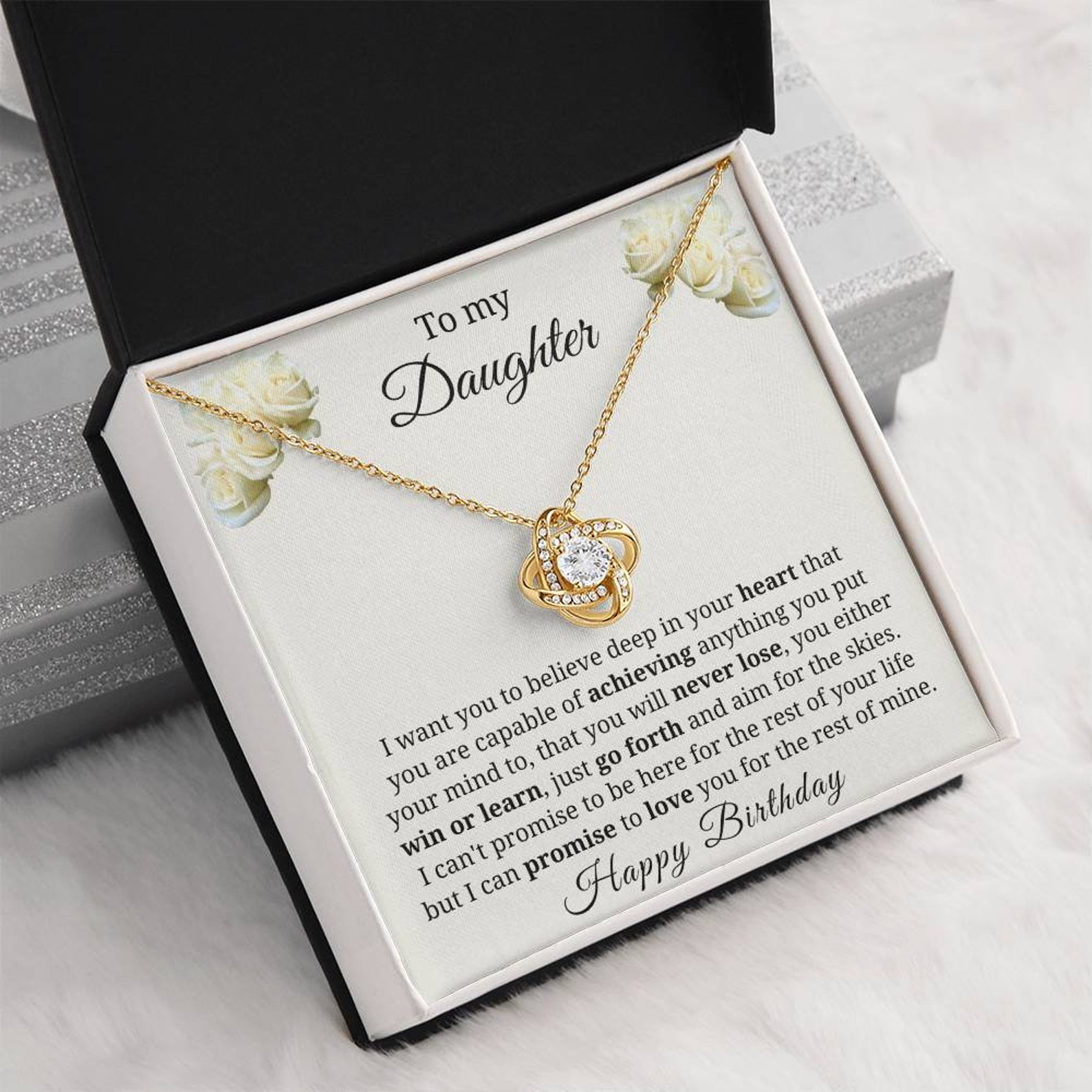 Daughter Birthday Gift Idea Daughter Message Card Necklace - Etsy