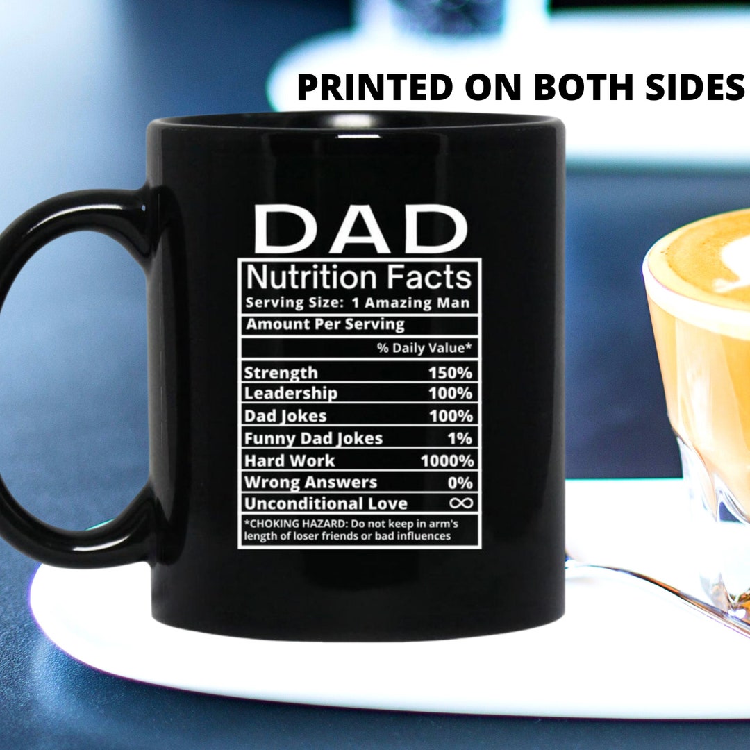 DAD Nutrition Facts Black Mug, Dad Dad Christmas Mug, Best Birthday Mug ...