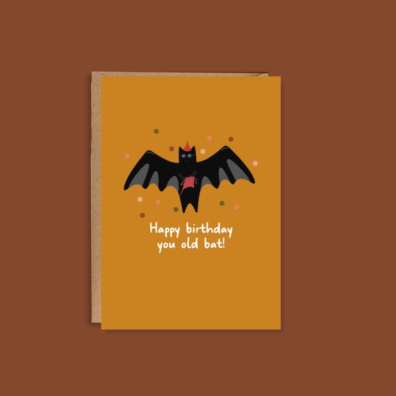 Funny Bat Birthday Card: Halloween Pun Greeting Card - Etsy