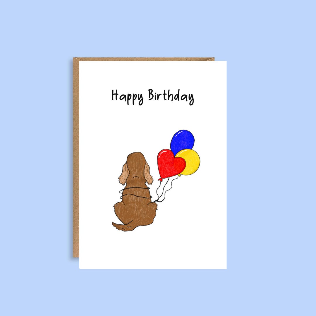 Cocker Spaniel Birthday Card: Dog Lover Greeting Card - Etsy