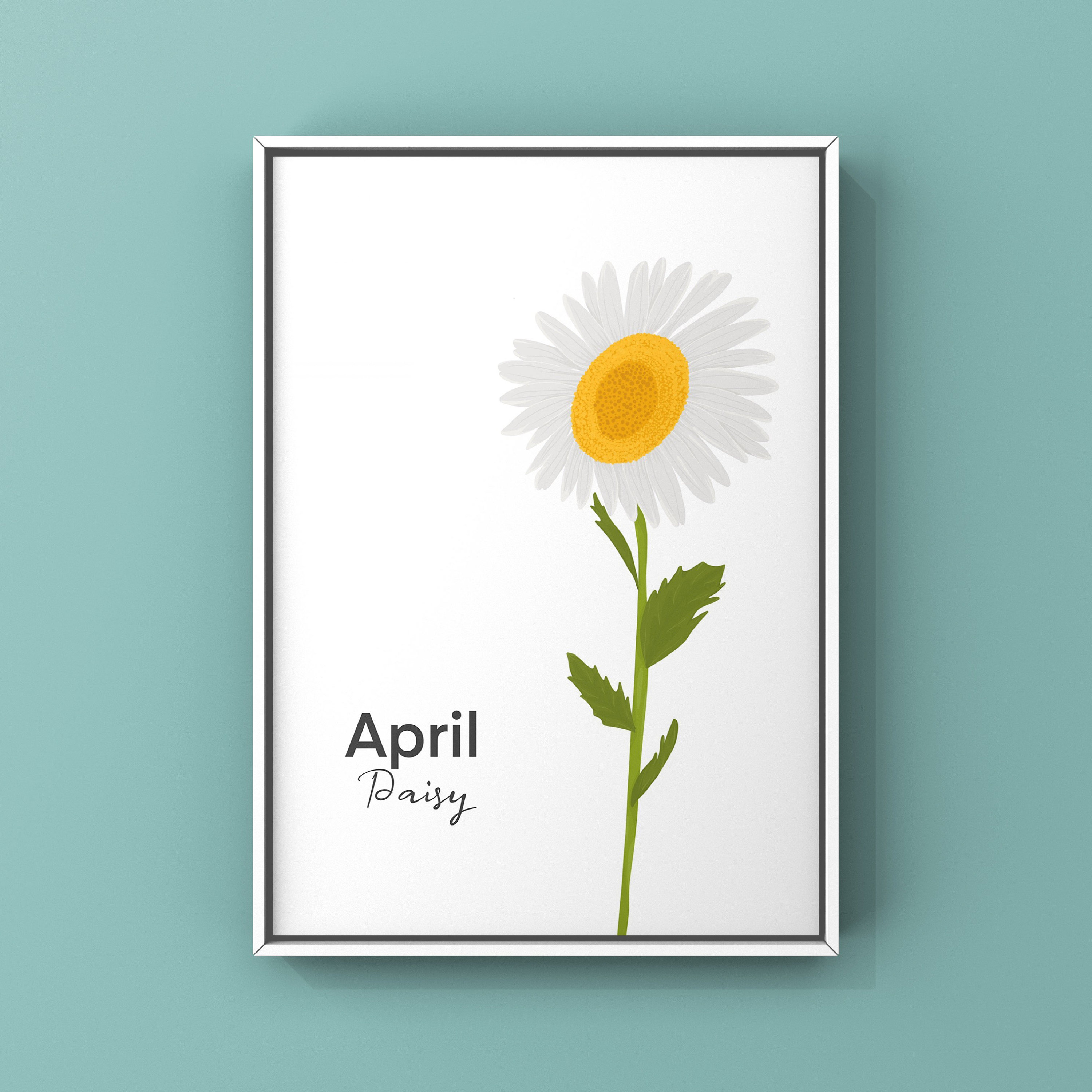 April Birth Flower Illustration Print Illustrated Art Print A4 High ...
