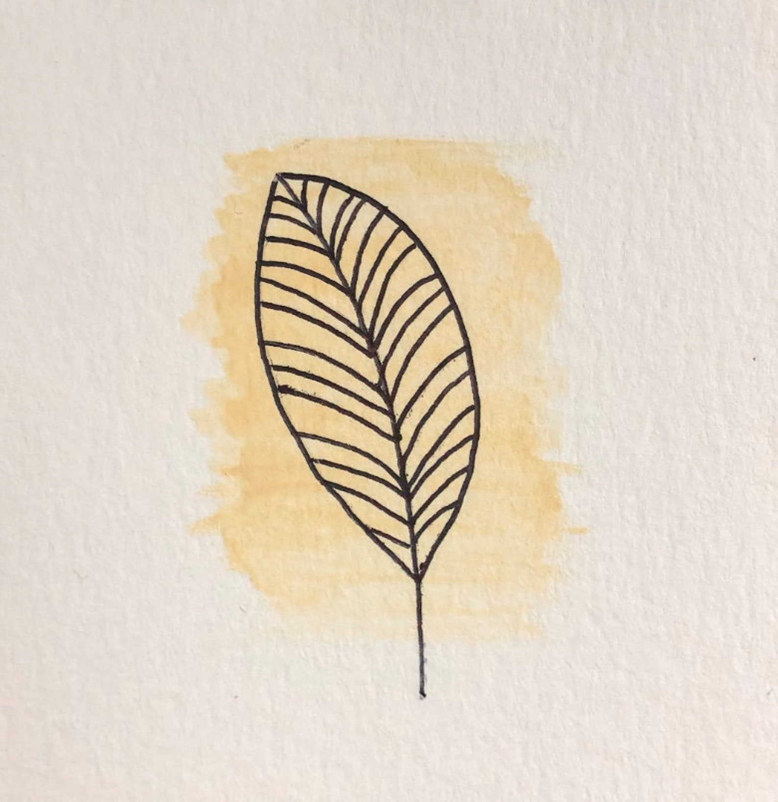 Minimalist Leaf Line Art Leaves Watercolor Leaf Drawing - Etsy