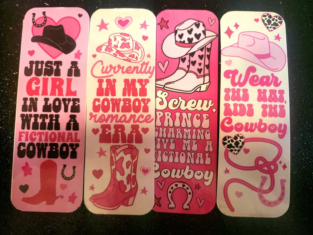 Cowboy Bookmarks/ Cowboy Romance Bookmarks/pink Bookmarks/in My Cowboy ...