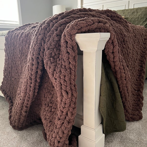 Hand Knit Throw - Etsy