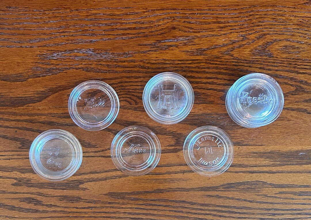 Vintage Multiple Company Glass Canning Jar Insert Lid Embossed ...