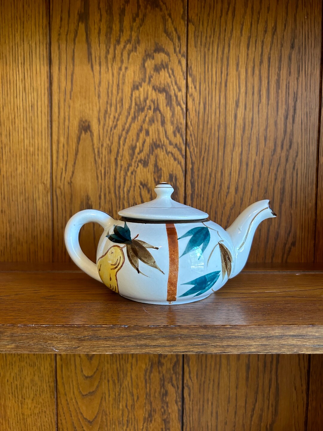 Vintage 2 Cup Teapot, 1970's Blue Ridge in Fruit & Leaf Pattern. Tea ...