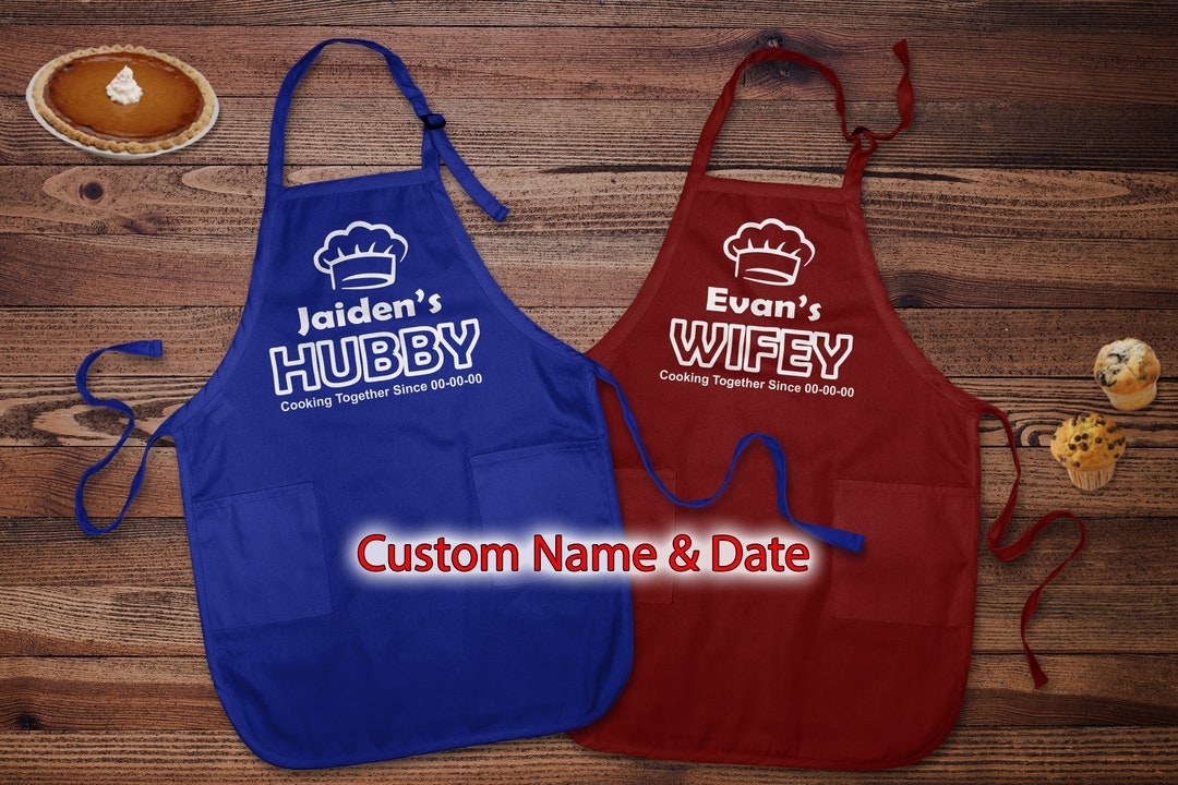 Funny Couple Apron - Personalized Couple Apron, Custom Cooking Apron ...