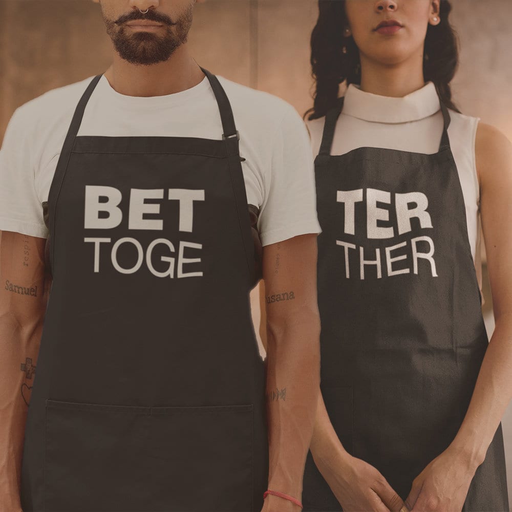 Couples Apron Set Matching Couple Aprons Better Together | Etsy
