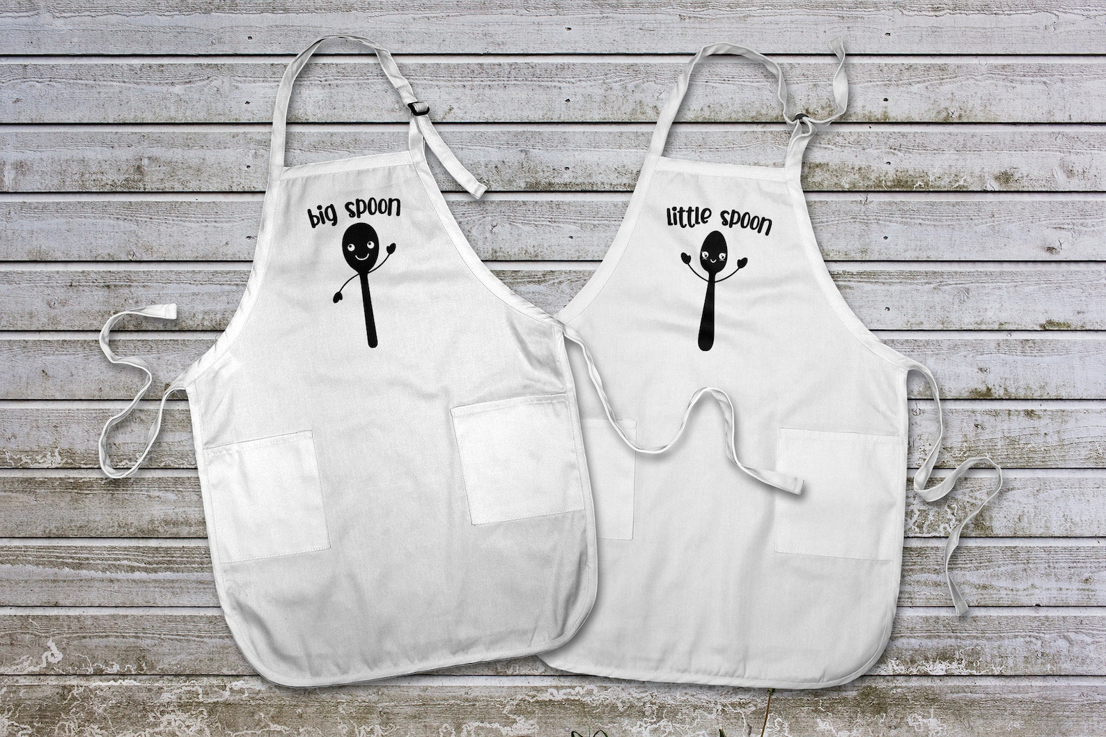 Funny Couple Aprons Big Spoon Little Spoon Matching Aprons - Etsy