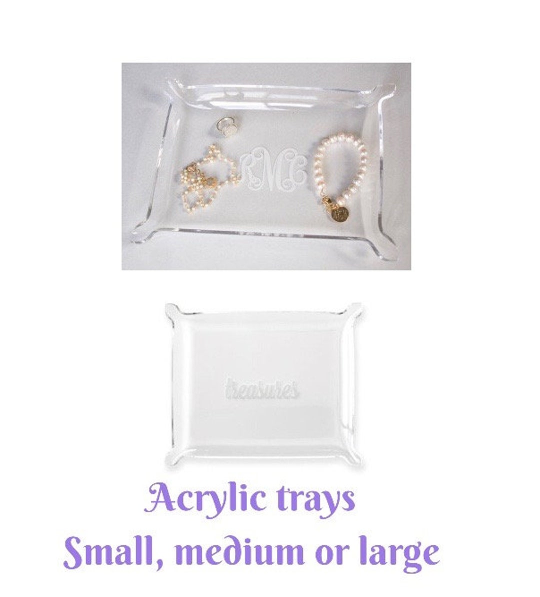 Monogrammed Acrylic Trays - Etsy
