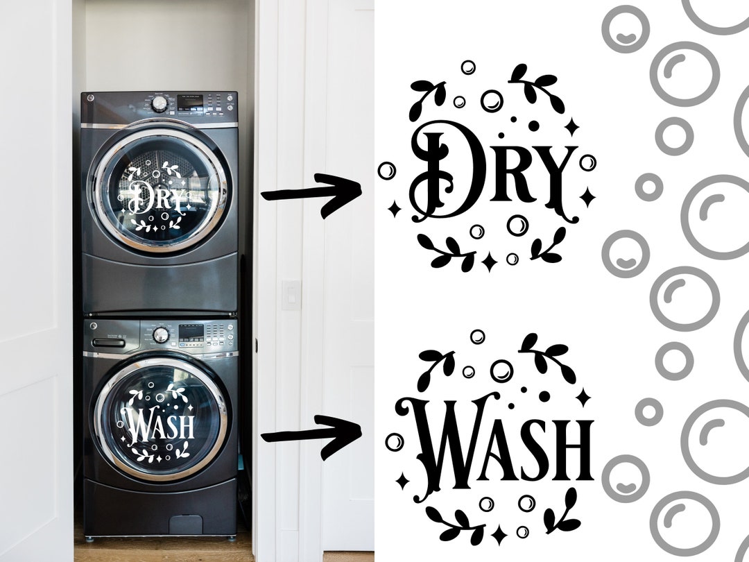 Washer and Dryer DECAL SET, Foliage Laundry Set Decal, House Decal ...