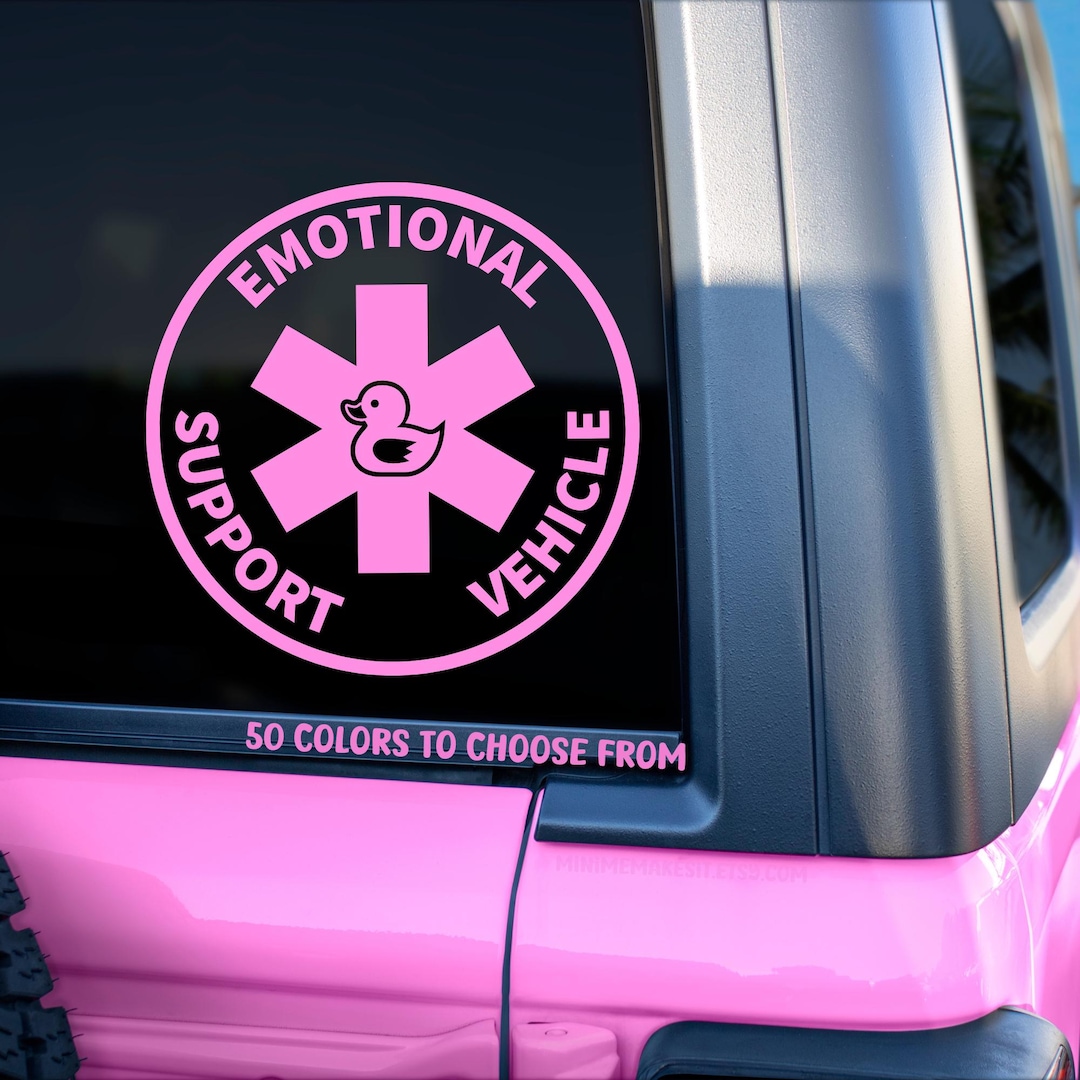 Emotional Support Vehicle Decal: Mental Health Awareness Car Sticker - Etsy