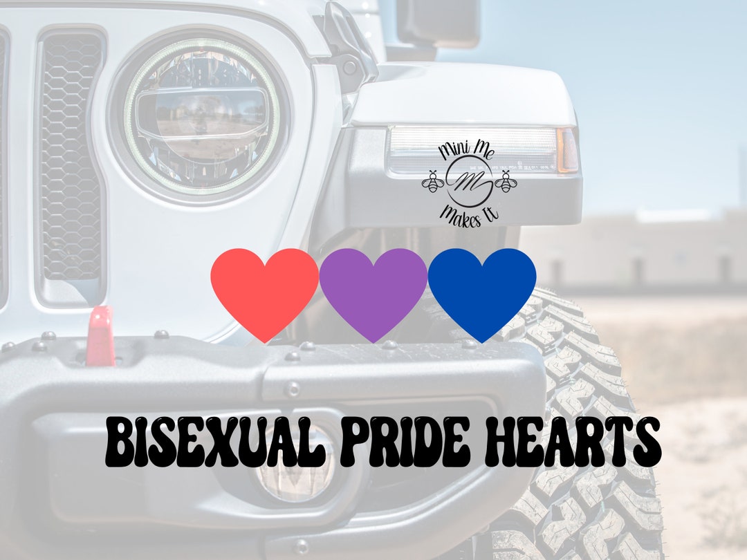 Bi Pride Hearts Decal, Bisexual Car Decal, Bisexual Decal for Phone ...