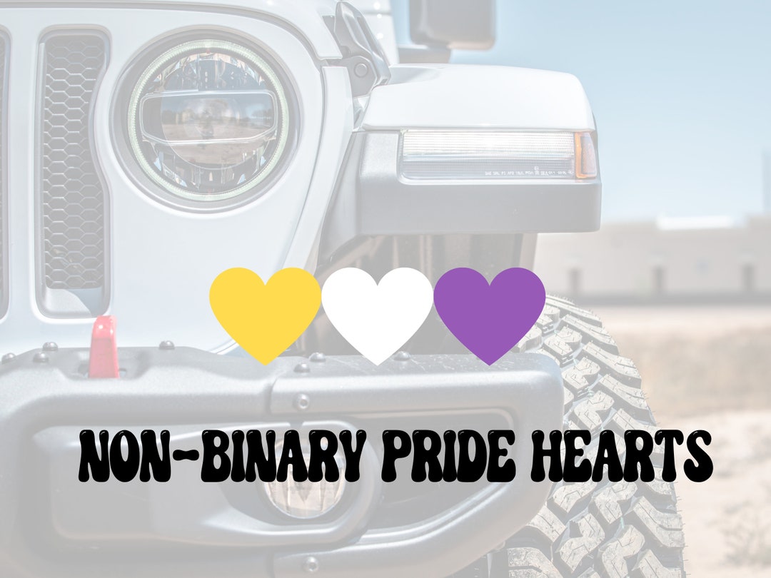 Non-binary Pride Hearts Decal, Non-binary Pride - Etsy