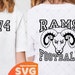 Rams Football Svg + Numbers, Rams Svg, Football Svg, School Pride, Rams ...