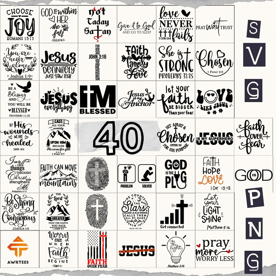 Christian Svg Png Bundle, Religious Svg, Scripture Svg, Bible Verse Svg ...