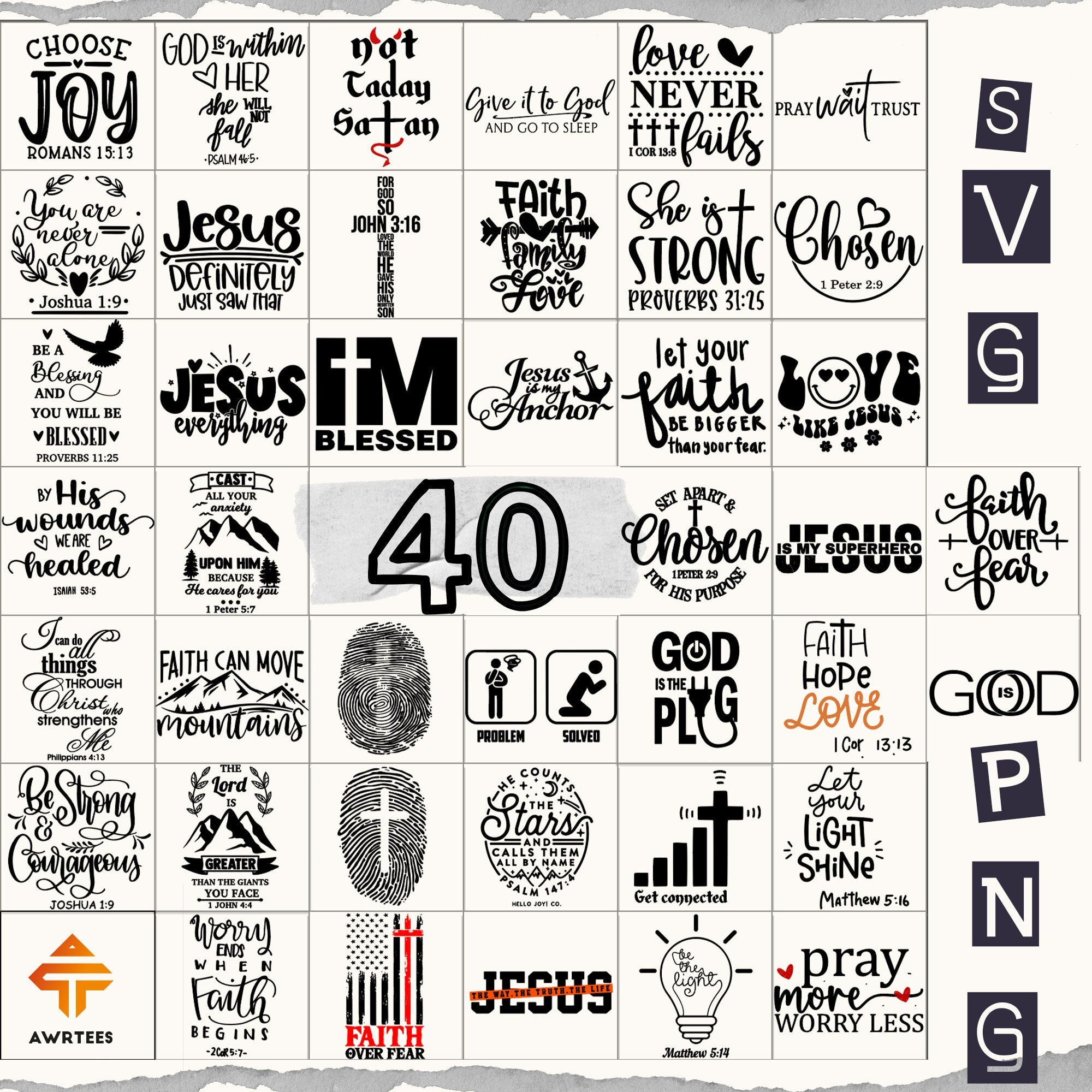 Christian Svg Png Bundle, Religious Svg, Scripture Svg, Bible Verse Svg ...