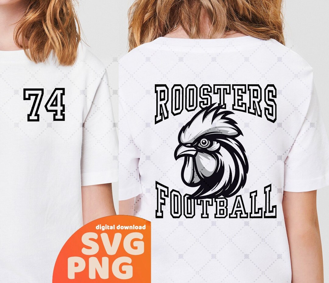 Roosters Football Svg + Numbers, Roosters Svg, Football Svg, School ...