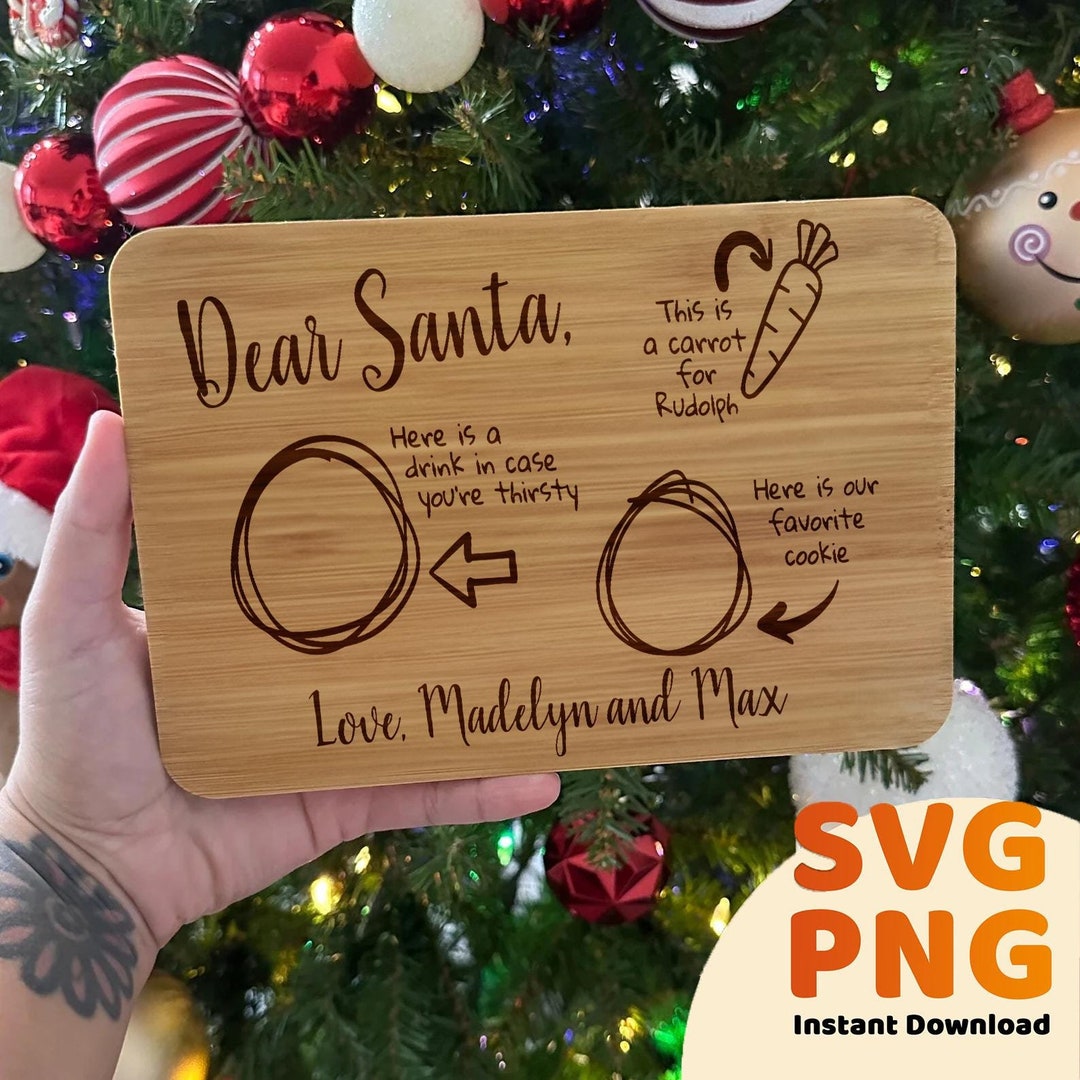 Dear Santa Tray Svg | Cookies for Santa Tray Svg | Santa Tray Svg ...