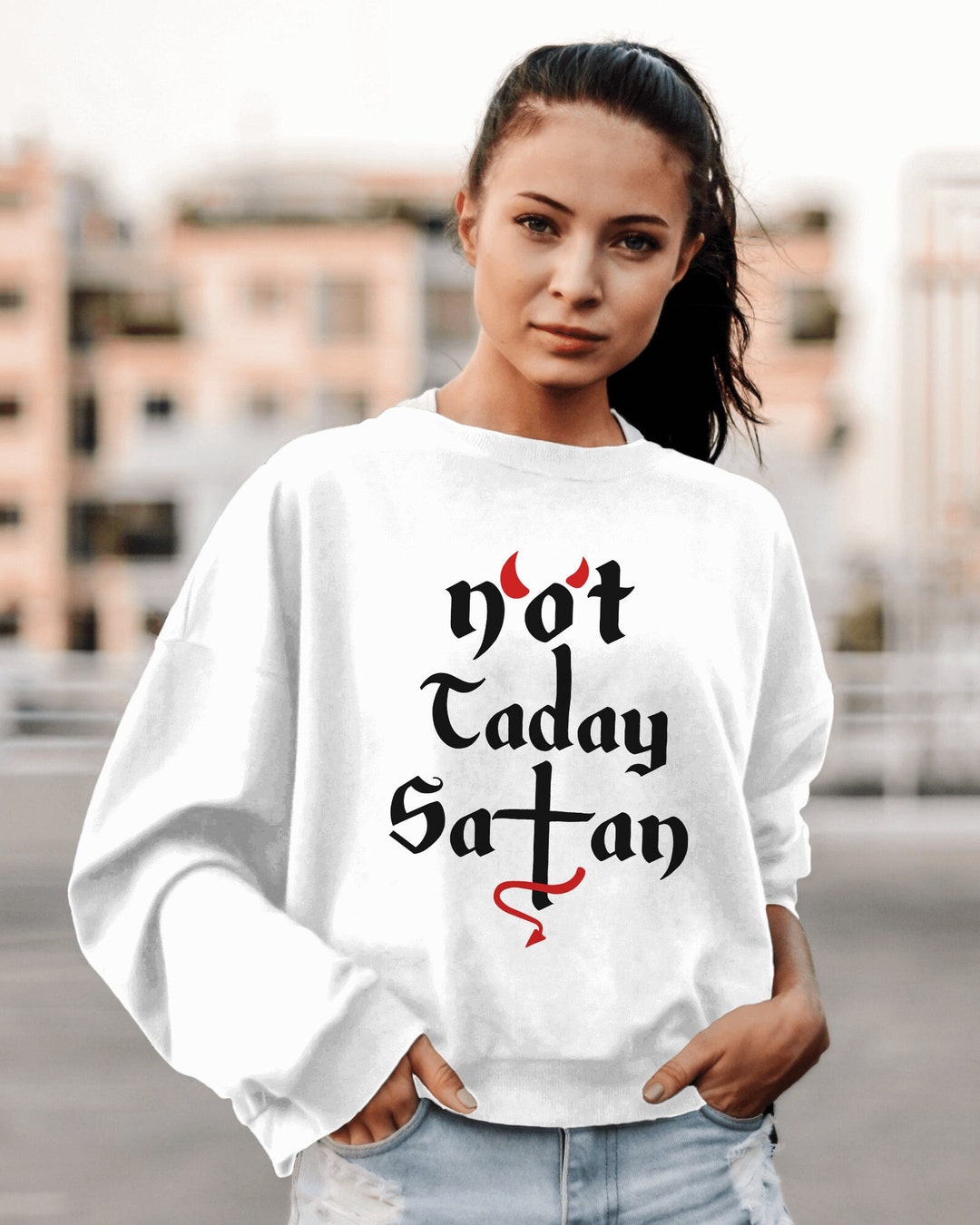 Not Today Satan SVG/PNG, Sarcastic Svg, No Sins Today Svg, Groovy ...