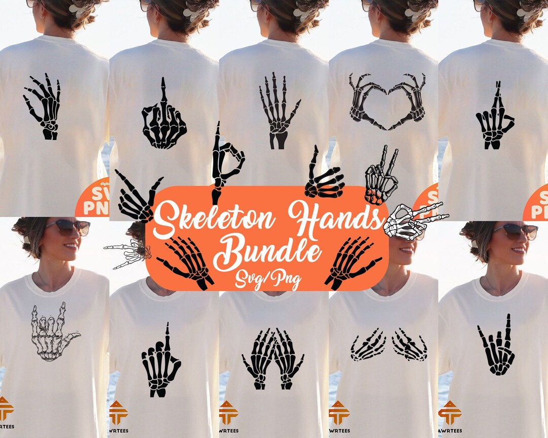 Skeleton Hands SVG Skull Skeleton Hand Halloween Svg Rack & Rock Hand ...