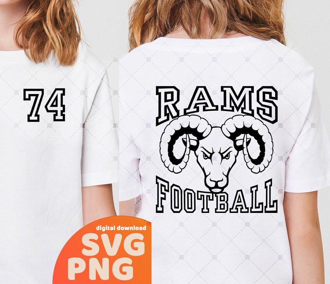 Rams Football Svg + Numbers, Rams Svg, Football Svg, School Pride, Rams ...