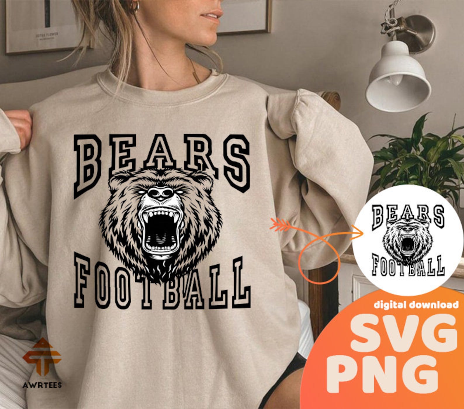 Bears Football Svg Bears Svg Football Svg School Pride - Etsy