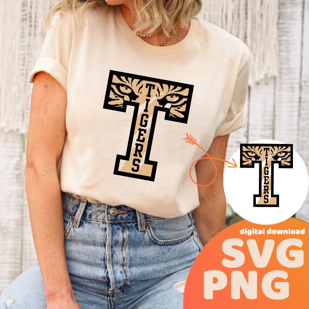 Tigers SVG PNG + Numbers, Tiger Eyes Letter T Svg, Stacked Tigers Svg ...