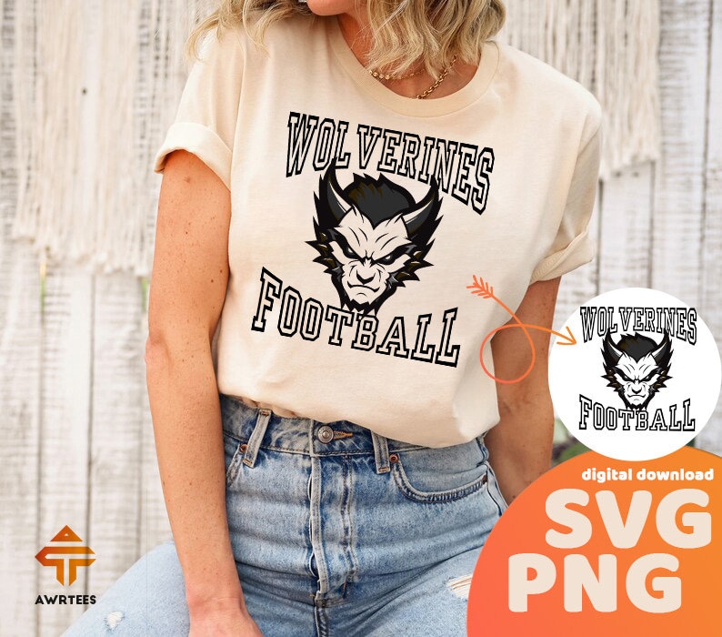 Wolverines Football Svg + Numbers, Wolverines Svg, Football Svg, School ...