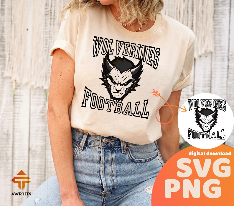 Wolverines Football Svg + Numbers, Wolverines Svg, Football Svg, School ...