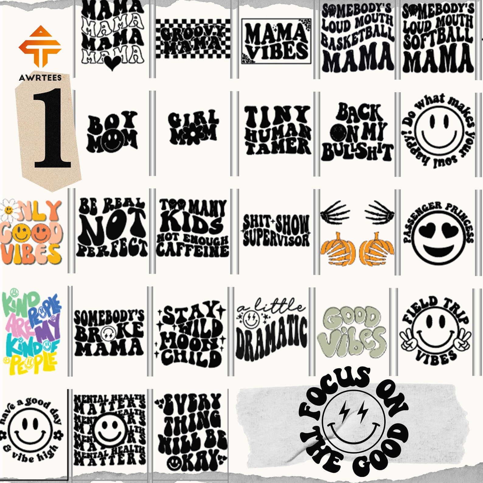 100 Groovy Svg, Bundle, Boho Svg, Hippie Svg, Aesthetic Svg ...
