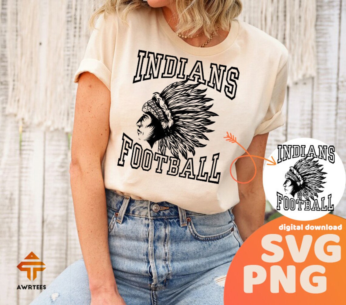 Indians Football Svg + Numbers, Indians Svg, Indians Svg, Indians Pride ...