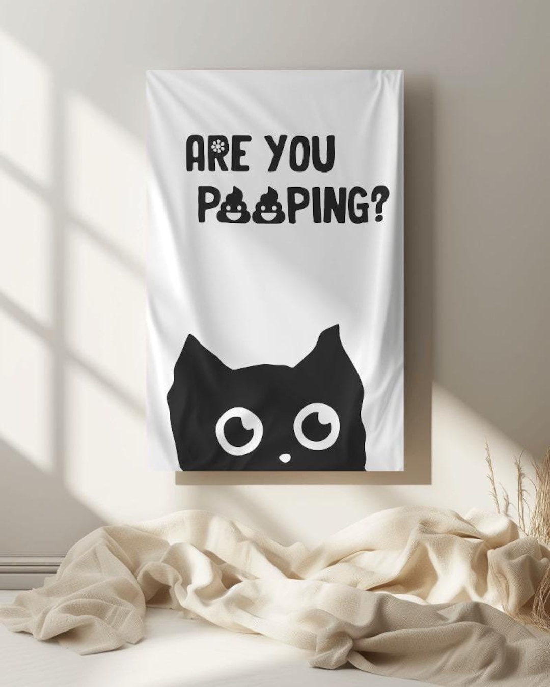 Funny Restroom Sign SVG, Black Cat Are You Pooping Poster Svg Png ...