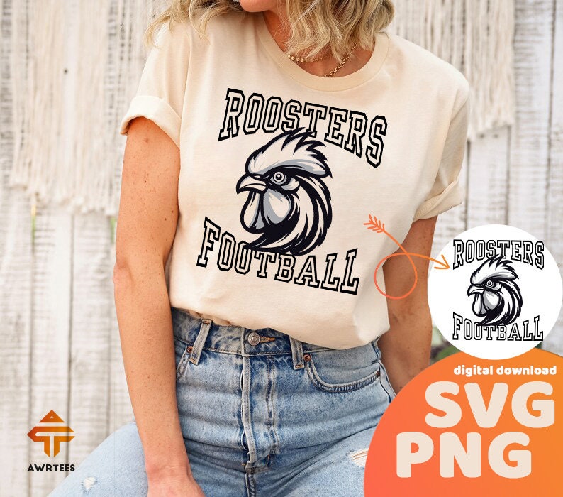 Roosters Football Svg + Numbers, Roosters Svg, Football Svg, School ...