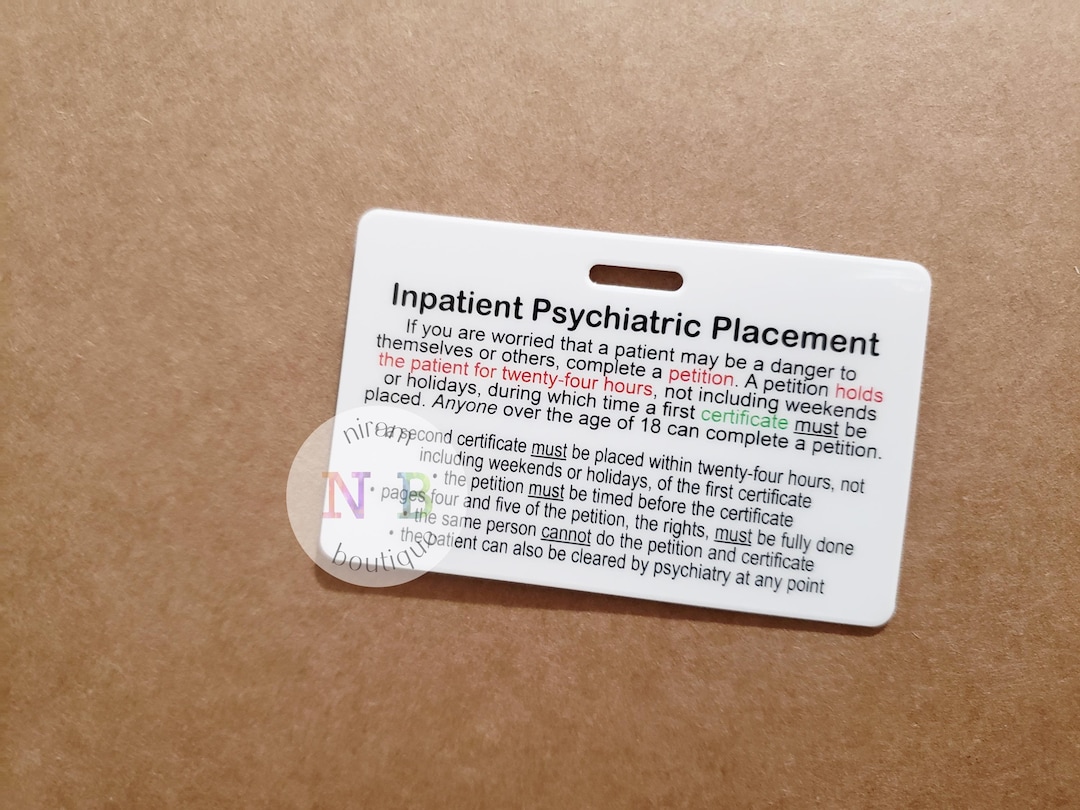 Psychiatric Placement Badge Buddy - Inpatient Psych - RN Present ...