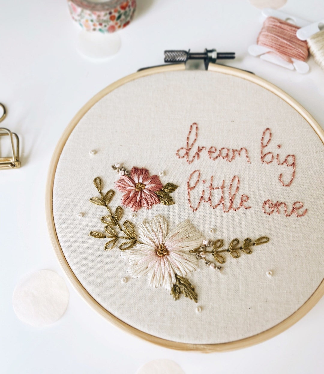 Dream Big Little One Embroidery Hoop- Modern Embroidery- Nursery Decor ...