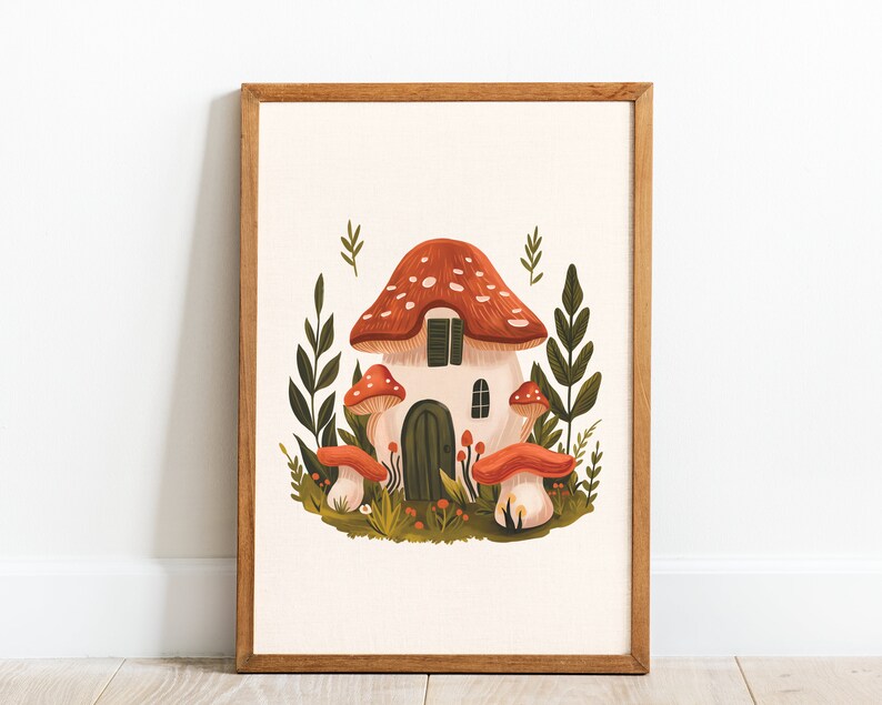 Boho Mushroom Nursery Art, Print Set of 3, Magic Mushrooms Print ...