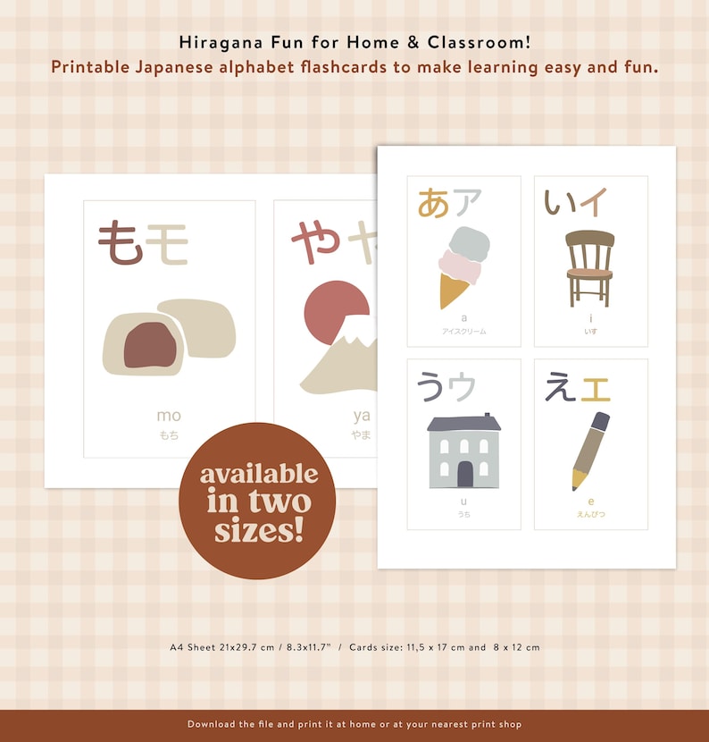 Hiragana Katakana Flashcards | Illustrated Japanese Learning Cards ...