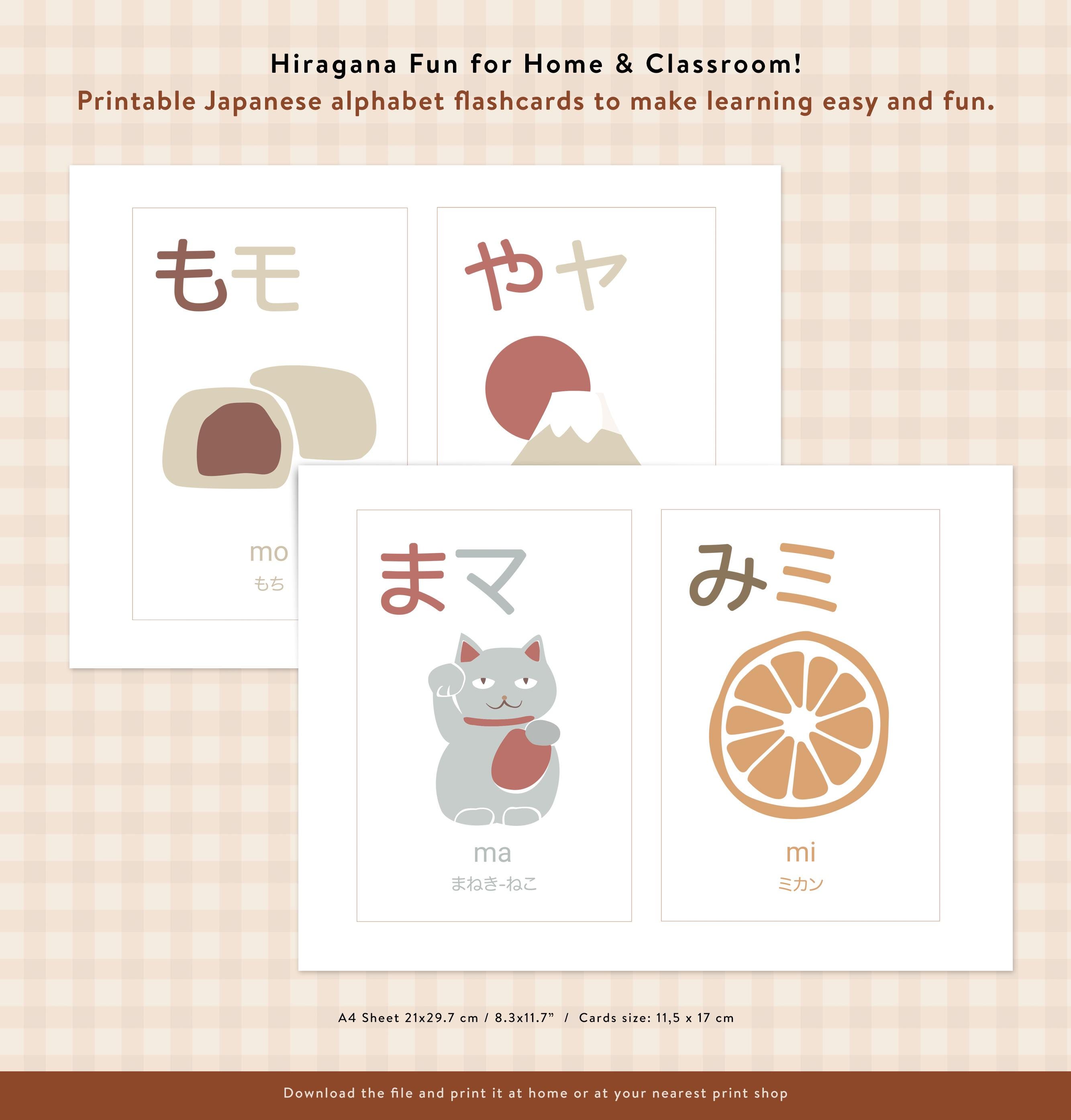 Hiragana Katakana Flashcards | Illustrated Japanese Learning Cards ...