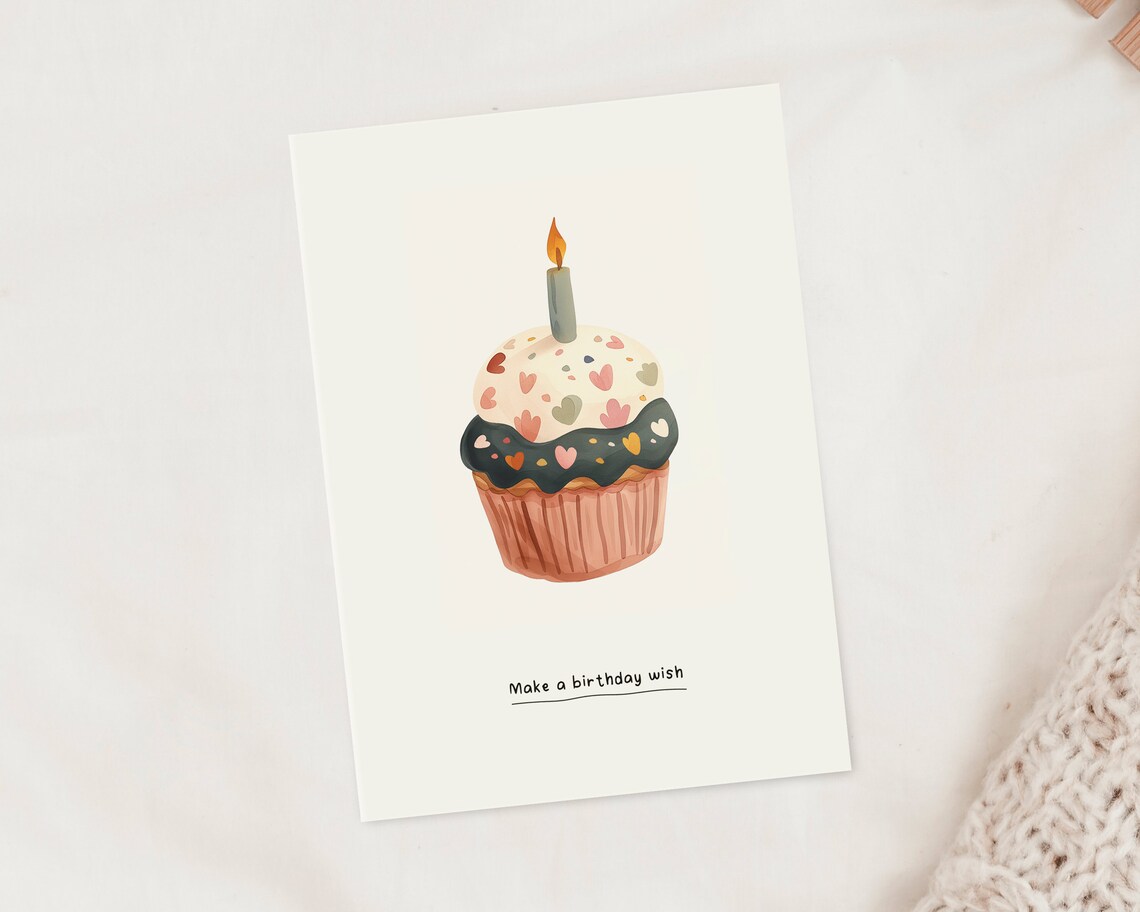 Make a Birthday Wish Printable Birthday Card, Greeting Card ...