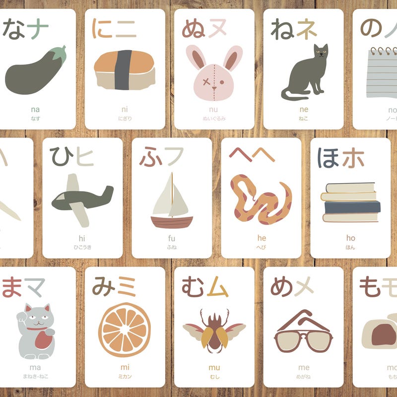 Printed Katakana Cards - Etsy