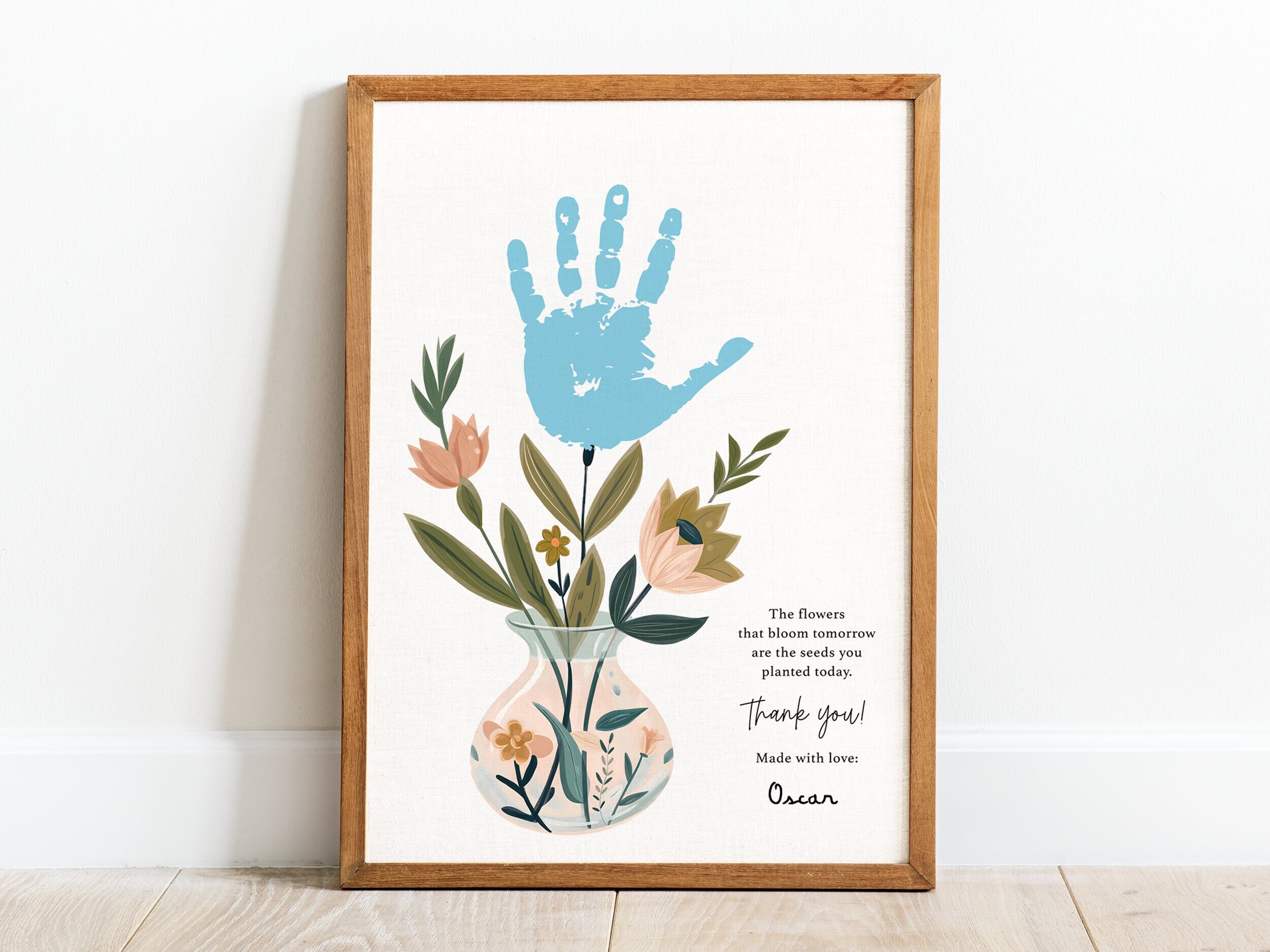 Teacher Appreciation Gift – Handprint Craft Art DIY Teacher Thank You ...