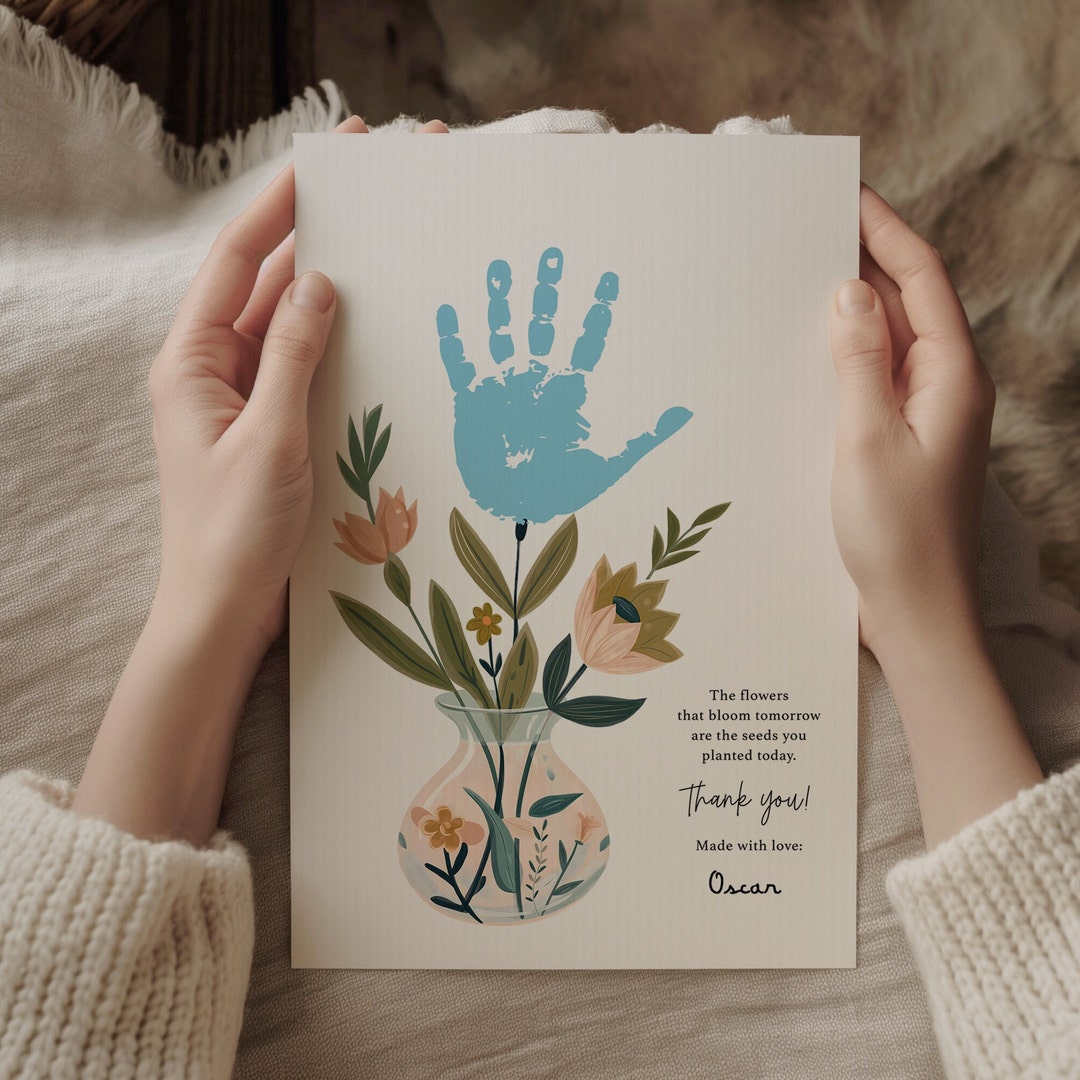 Teacher Appreciation Gift – Handprint Craft Art DIY Teacher Thank You ...